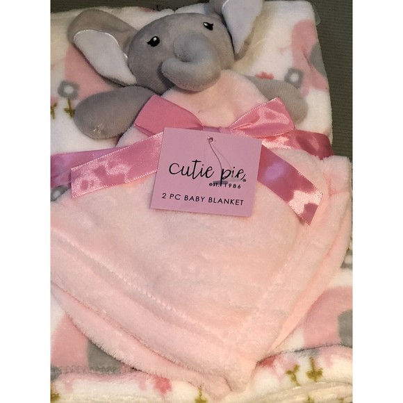 Cutie Pie | Other | Cutie Pie Elephant Baby Blanket Lovey Set Girls ...